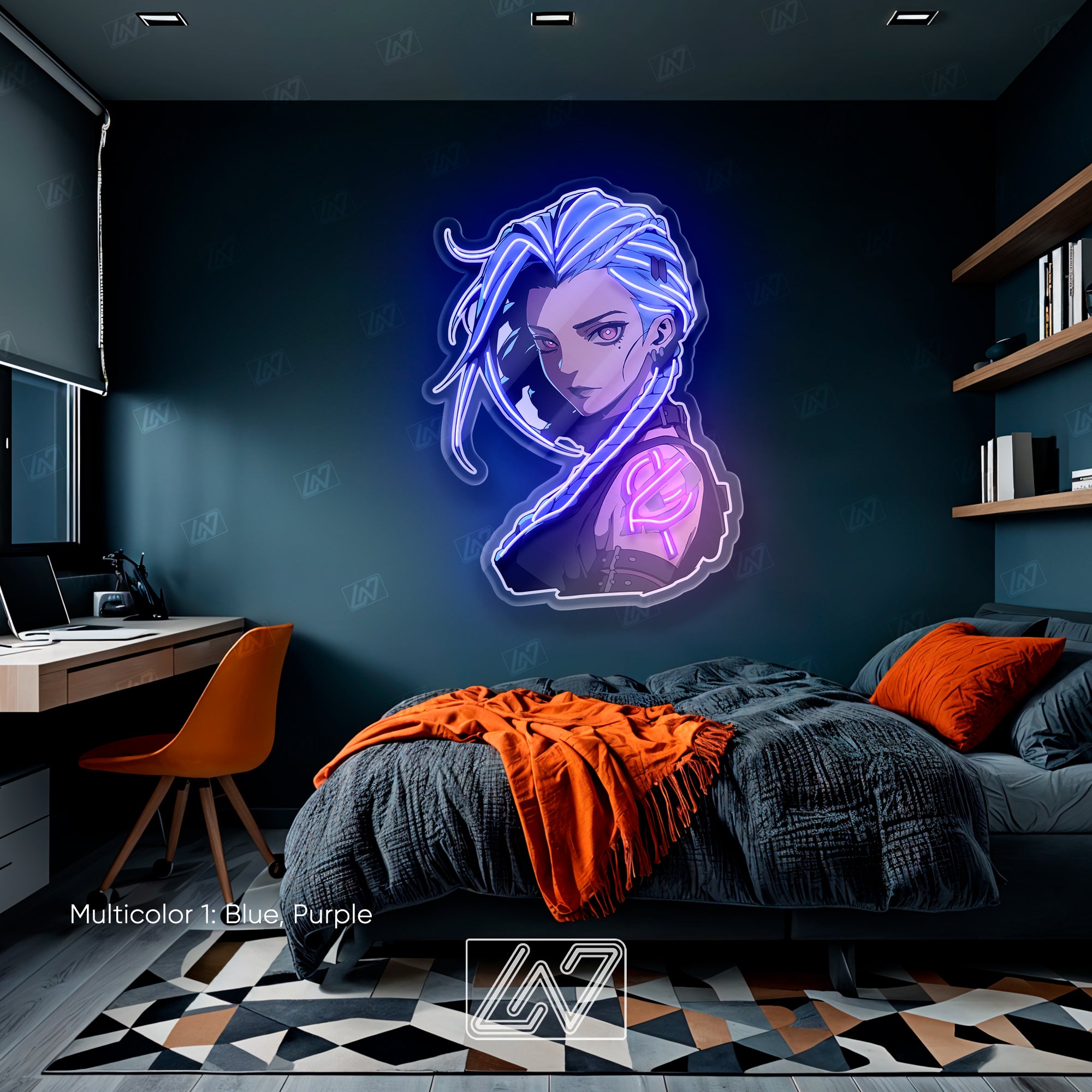 JInx - LED Neon Anime Sign with UV Print, Cartoon Character, Game Room ...