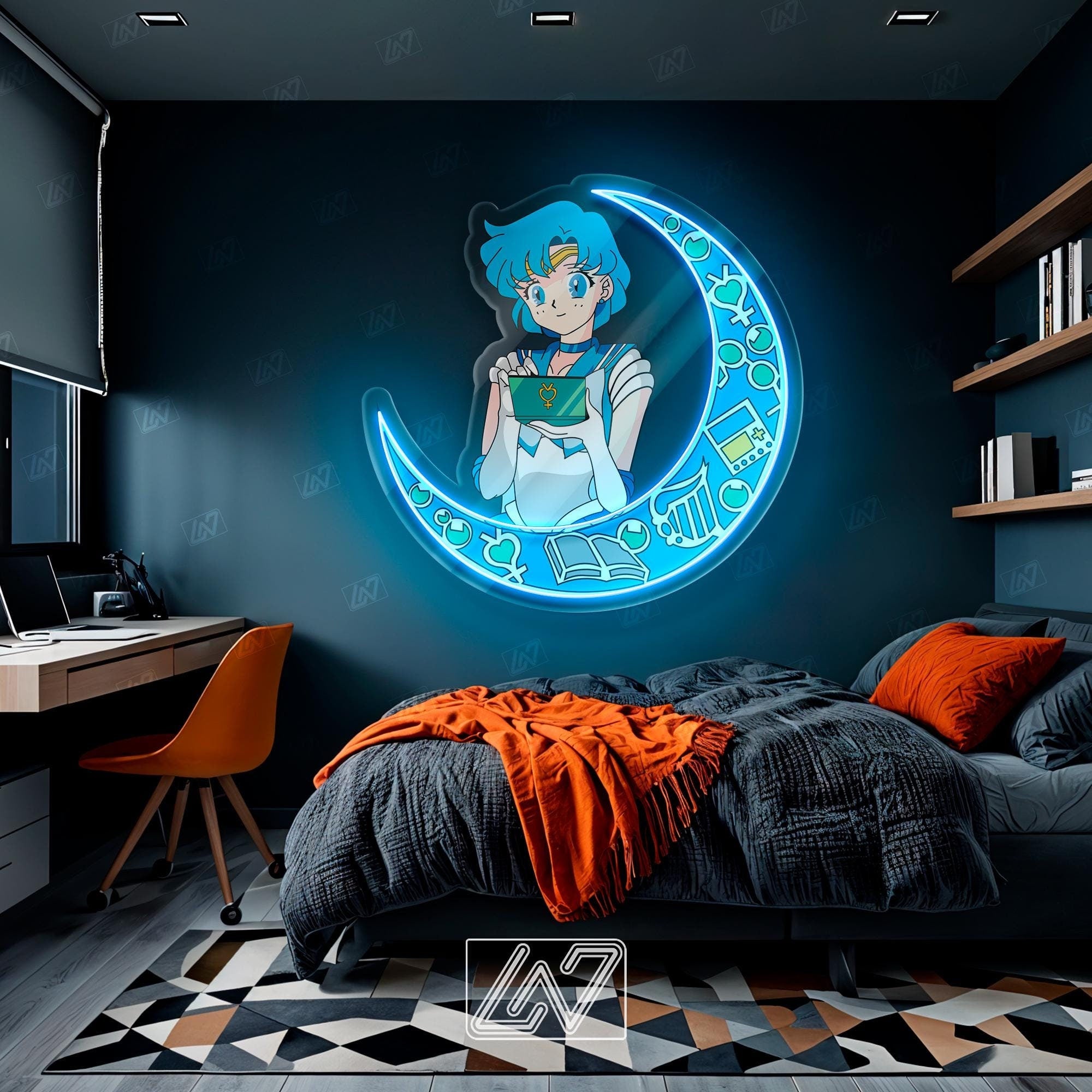 Ami Mizuno Sailor Mercury Neon Sign - Handmade LED Art – NeonLefty